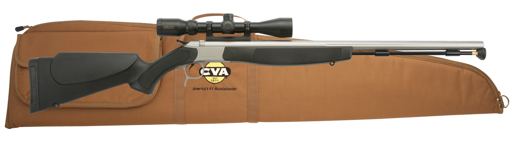CVA OPTIMA V2 STAINLESS STEEL, BLACK w/KONUS PRO 3-9×40 SCOPE and CASE ...